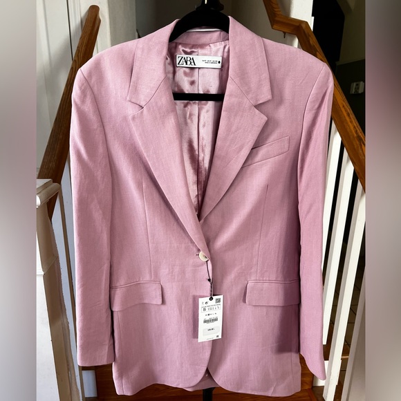 Zara | Jackets & Coats | Zara Lightweight Pale Pink Blazer | Poshmark